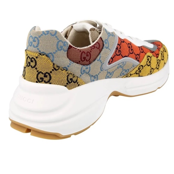 Gucci | Shoes | Gucci Mens Multicolor Rhyton Gg Canvas Sneakers | Poshmark